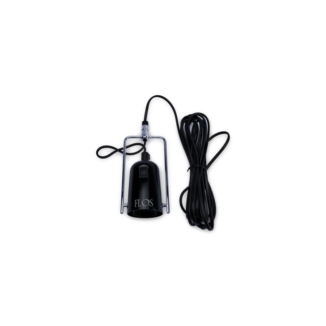 265/265 Small Black lamp holder with reflector support and electrical ...