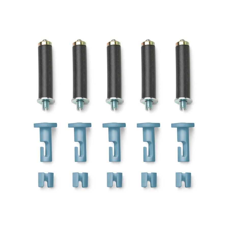 Kit with blue hooks and blue wire cable clamps | Flos Official Shop